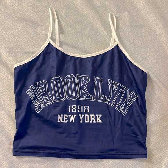 Tops | Cute Navy Blue Crop Top | Poshmark